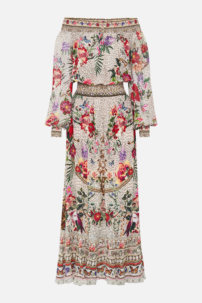 Off Shoulder Shirred Dress, Leos Bouquet | CAMILLA EU – CAMILLA EU