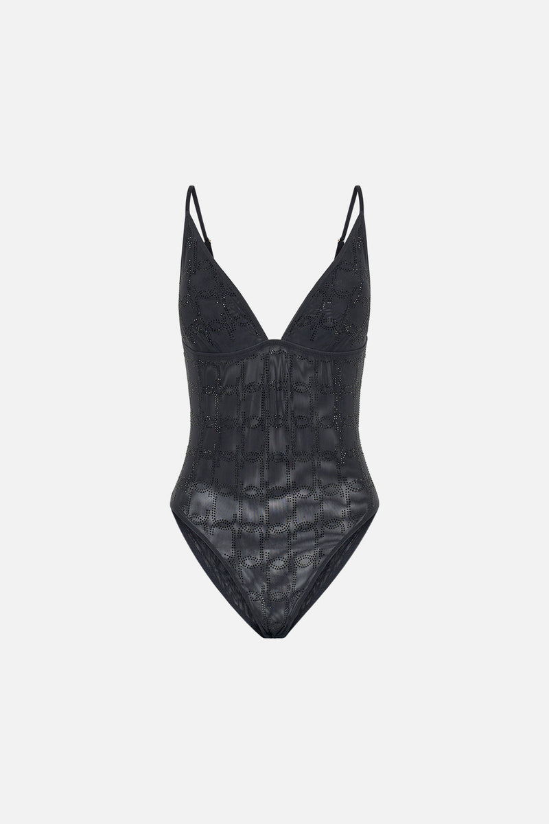 Mesh Tri Bodysuit Solid Black | CAMILLA EU – CAMILLA EU
