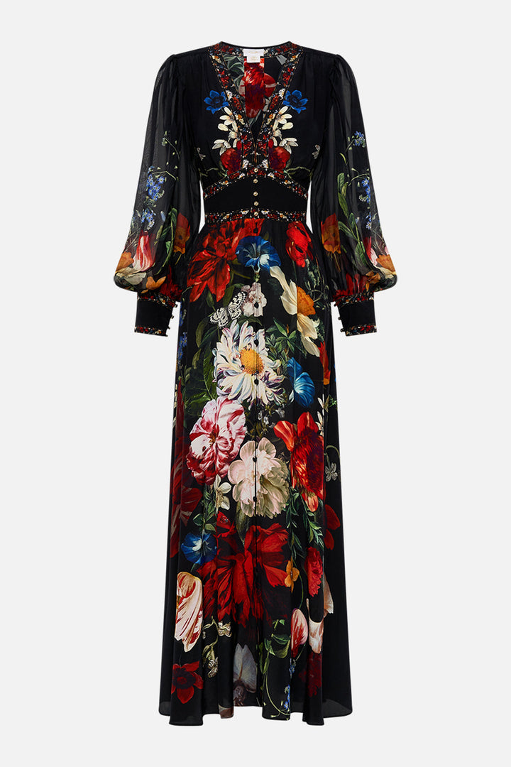 Shaped Waistband Dress With Gathered Sleeves A Still Life | CAMILLA EU ...