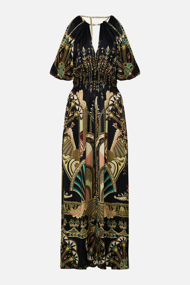 The They Call Her Nefertari Neck Piece Shirred Waist Long Dress ...