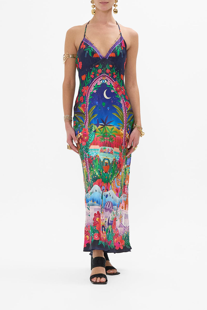 The Midnight Museschain Detail Slip Dress Camilla Eu Camilla Eu