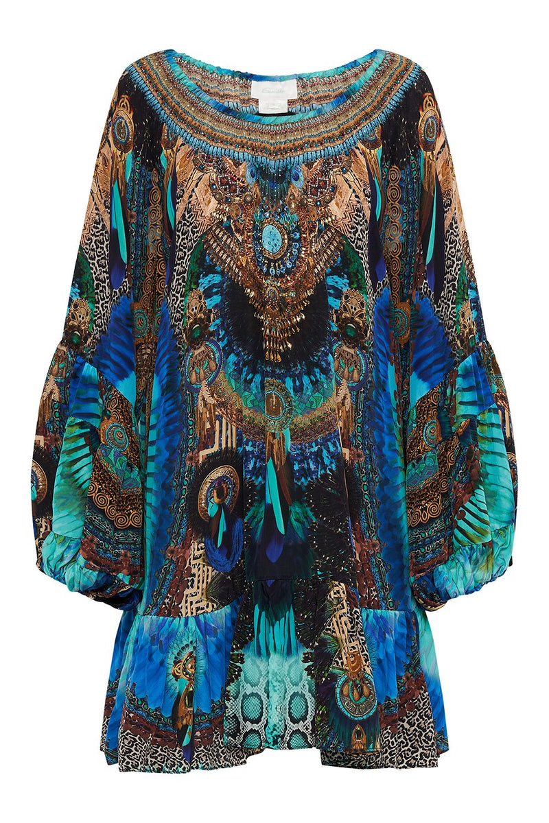 BLOUSON SLEEVE A LINE FRILL DRESS TEMPLE TEMPTRESS – CAMILLA EU