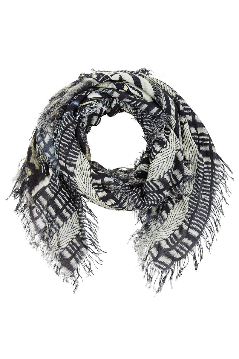 SQUARE RAW EDGE SCARF TRIBAL THEORY – CAMILLA EU